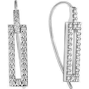 Lana Jewelry 14k Gold Diamond Tag Drop Earrings - White Gold