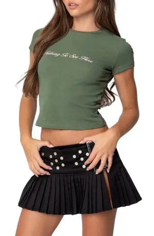EDIKTED Nothing To See Here Crop Tee