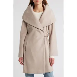 Via Spiga Hooded Wool-blend Belted Coat - Bone
