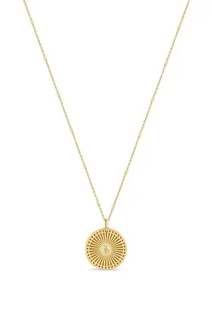 ZOE CHICCO Zoë Chicco Small Sunbeam Diamond Medallion Necklace