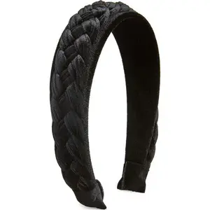 Tasha Tasha Braided Velvet Headband Black