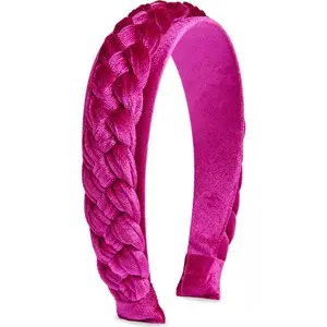 Tasha Tasha Braided Velvet Headband Pink