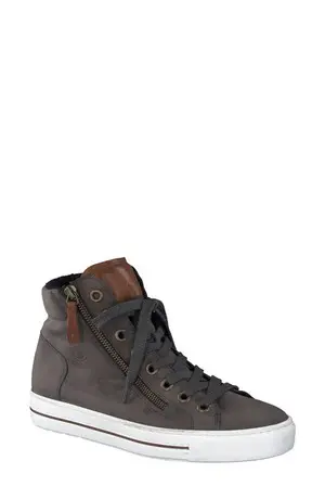 Paul Green Wells High-top Sneakers - Iron Cognac Combo