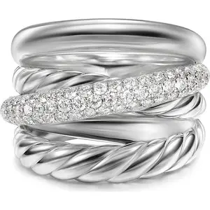 David Yurman Bold Crossover Five-row Stacked Ring - Sterling Silver