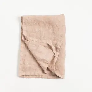 CREATIVE WOMEN Stone Washed Linen Tea Towel Blush