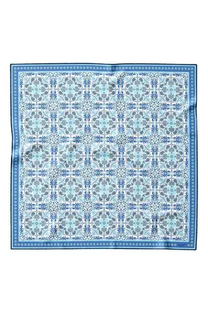ELIZABETTA Barbaresco - Hand Rolled Silk Neckerchief - Blue