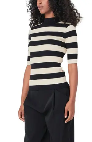 Endless Rose Stripe Mock Neck Sweater