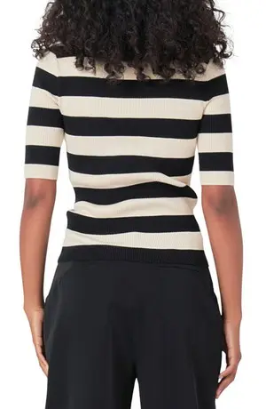 Endless Rose Stripe Mock Neck Sweater
