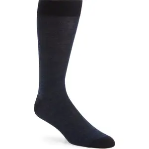 Nordstrom Stripe Merino Wool Blend Dress Socks - Blue