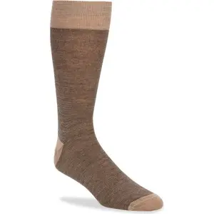 Nordstrom Stripe Merino Wool Blend Dress Socks - Tan
