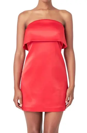 Endless Rose Strapless Satin Minidress