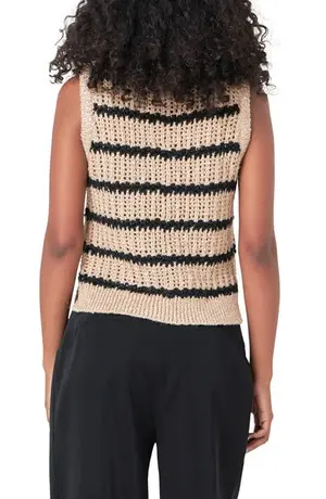 Endless Rose Sequin Stripe Sweater Vest
