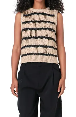Endless Rose Sequin Stripe Sweater Vest