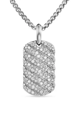 David Yurman Sculpted Cable Tag Pendant - Sterling Silver