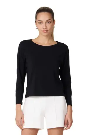 REBODY Essentials Mid-length Long Sleeve Top - Black