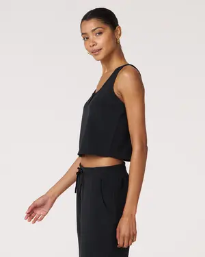 REBODY Retreat Waffle Tank - Black