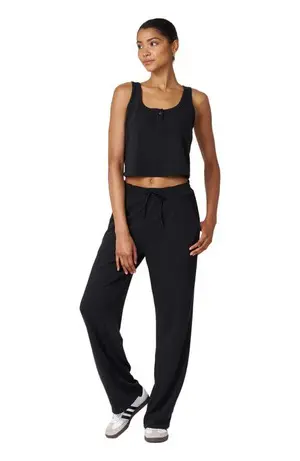 REBODY Retreat Waffle Tank - Black