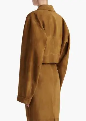Khaite Sue Jacket In Suede - Toffee