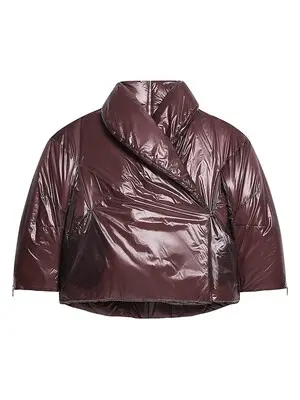 Helmut Lang Women's Apex Cocoon Puffer Jacket - Burgundy  - Burgundy
