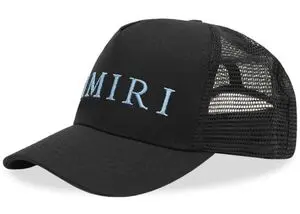 Amiri Embroidered Logo Trucker Cap - Black/carolina Blue