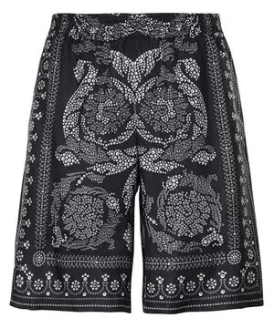 Versace Baroque Silk Shorts - Black