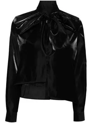 Noir Kei Ninomiya Bow Satin Shirt