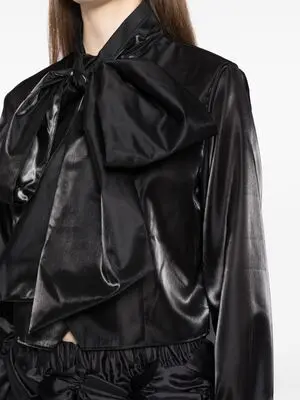 Noir Kei Ninomiya Bow Satin Shirt