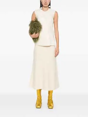 JIL SANDER Boiled Wool Midi Skirt