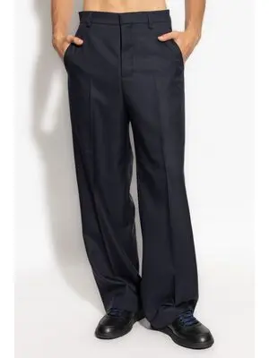 AMI Paris Virgin-wool Tailored Trousers - Blue
