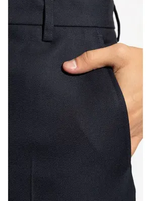 AMI Paris Virgin-wool Tailored Trousers - Blue