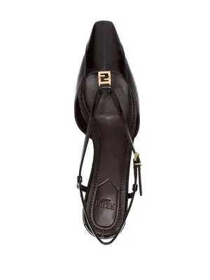 Fendi 40mm Ffold Slingback Pumps