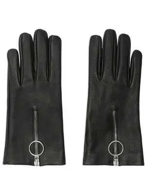 Burberry Zipped Leather Gloves - Black | Editorialist