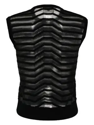 ONEFIFTEEN Striped Knitted Vest - Black