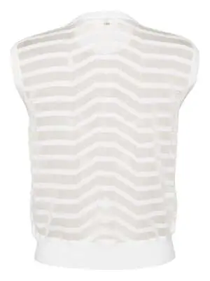ONEFIFTEEN Striped Knitted Vest - White