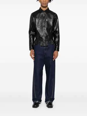 JUNTAE KIM Square Petal Corset Shirt - Black