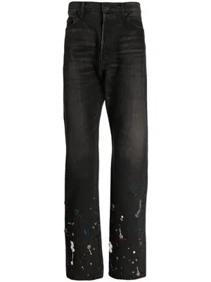 Undercover Bead-embellished Straight-leg Jeans - Black