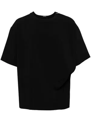 SONGZIO Asymmetric-draped T-shirt - Black