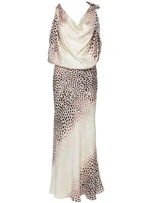 Roberto Cavalli Leopard-printed Silk Dress