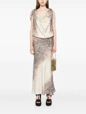 Roberto Cavalli Leopard-printed Silk Dress