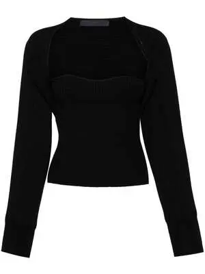 JUUN.J Golji Tube Top Bolero - Black