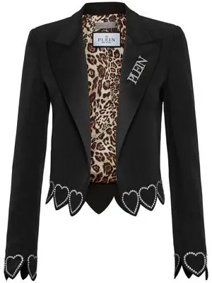 Philipp Plein Heart-embellished Blazer - Black