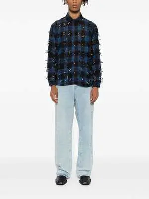 JUNTAE KIM Laser-slashed Shirt - Blue