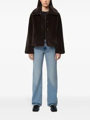Apparis Wide-collar Faux Fur Jacket - Brown