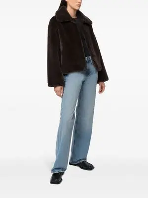 Apparis Wide-collar Faux Fur Jacket - Brown