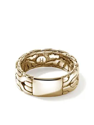 John Hardy 14kt Yellow Carved Chain Ring - Gold