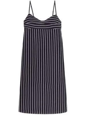 HANDRED Stripes Silk Midi Dress