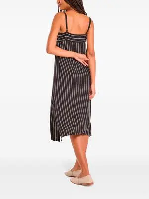 HANDRED Stripes Silk Midi Dress
