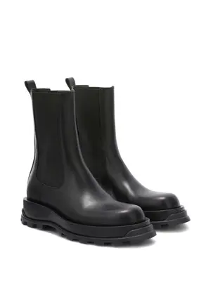JIL SANDER Leather Chelsea Boots - Black