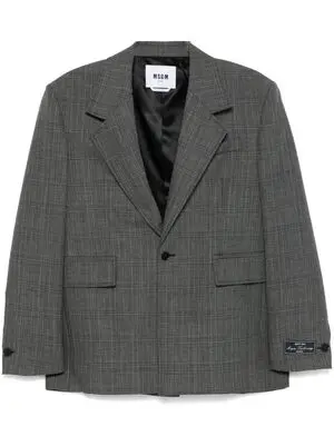 MSGM Checked Virgin Wool Blazer
