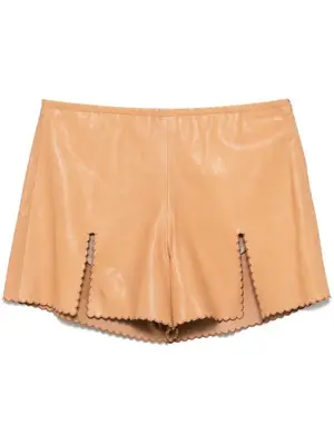 Blumarine Vented Leather Shorts